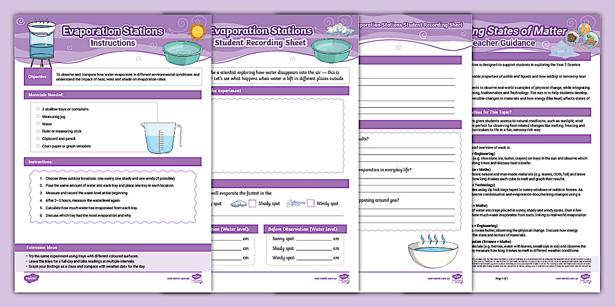 STEM Outdoors: Evaporation Stations (teacher made) - Twinkl