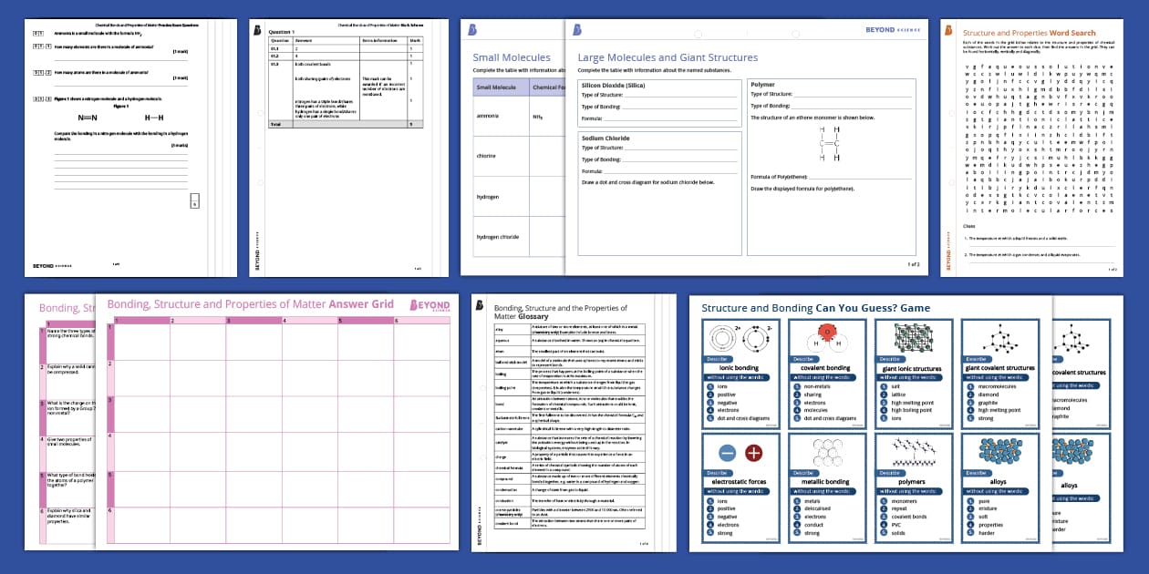 Bonding, Structure and Properties of Matter Revision Pack