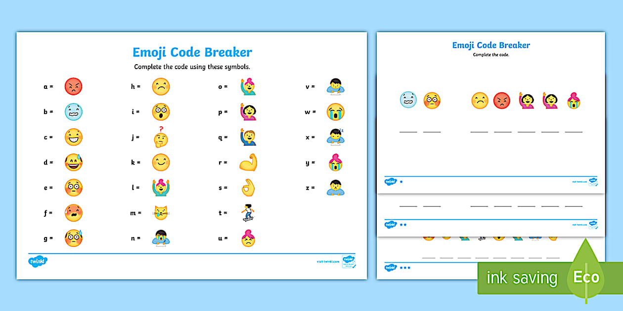 😊 Emoji Secret Code Generator Worksheet - Primary Resource
