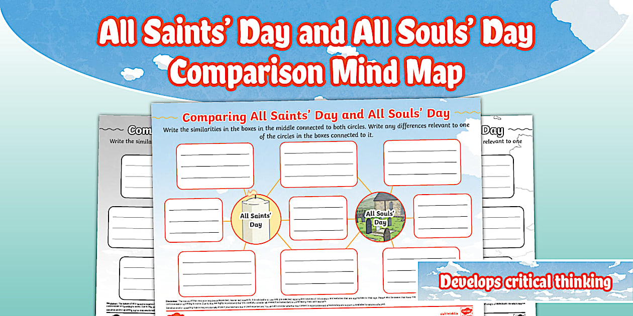 All Saints' Day and All Souls' Day Comparison Mind Map