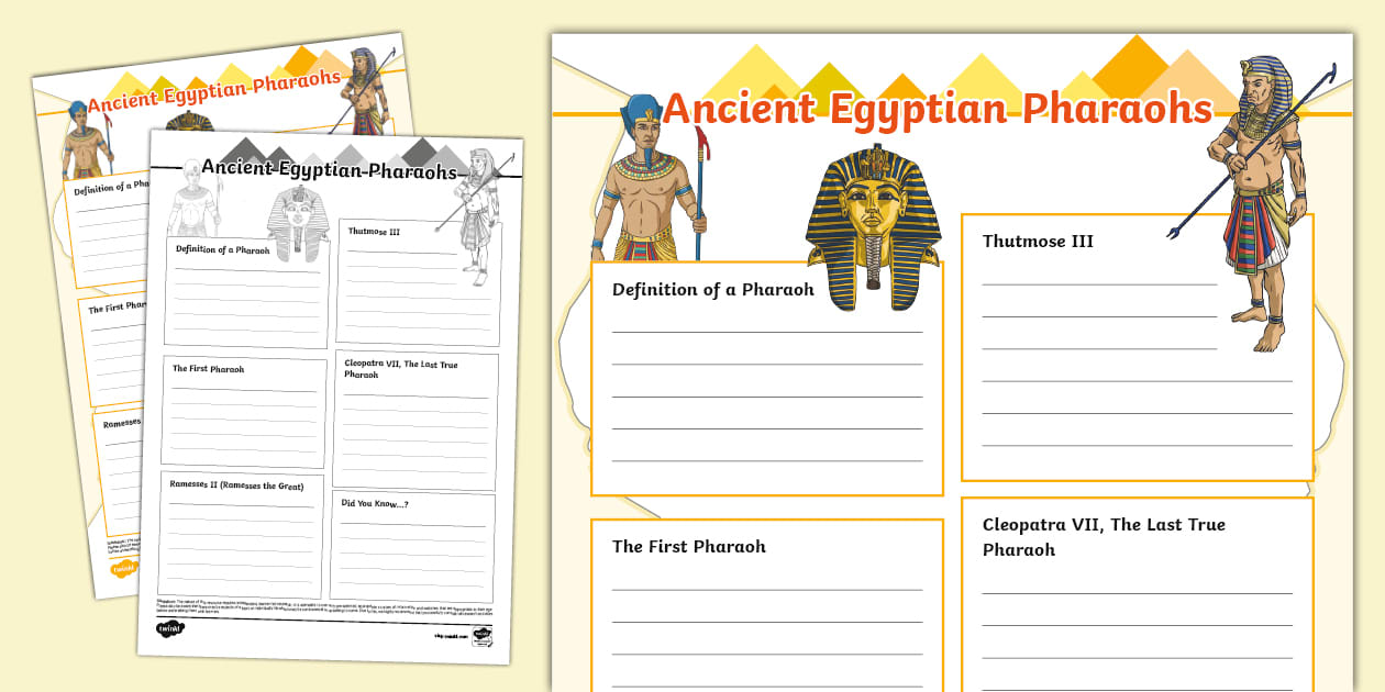 Ancient Egyptian Pharaohs Fact File Template (Teacher-Made)