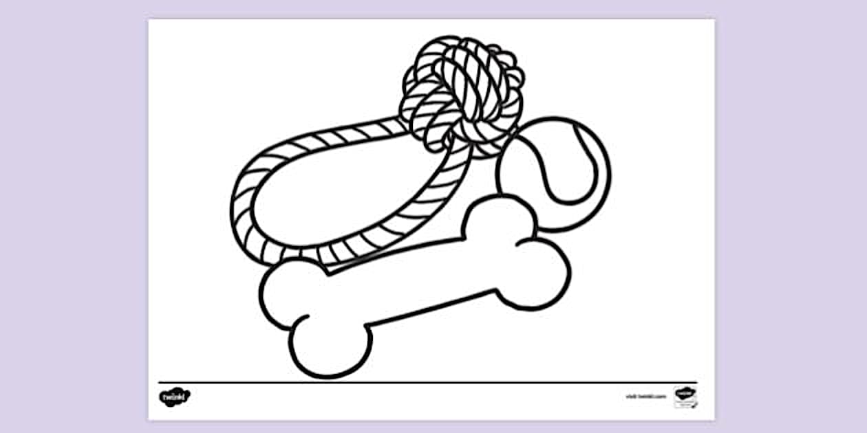 Dog Toys Colouring Sheet | Colouring Sheet