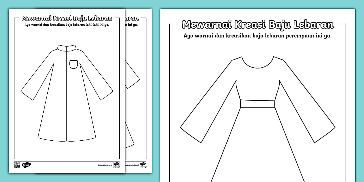 Mewarnai Kreasi Baju Lebaran (teacher made) - Twinkl