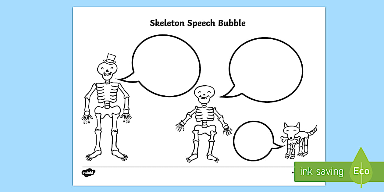 Skeleton Speech Bubble Worksheet / Worksheet - Twinkl