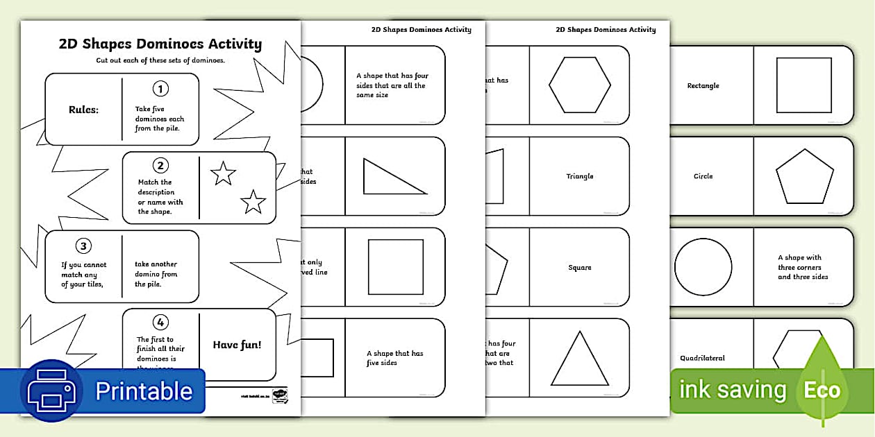 2D Shape Dominoes Activity (teacher made) - Twinkl