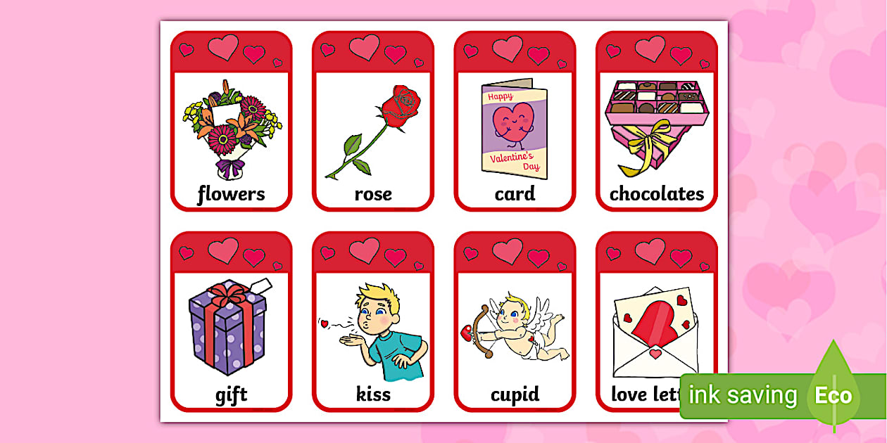 Valentine's Day Flashcards (teacher made) - Twinkl