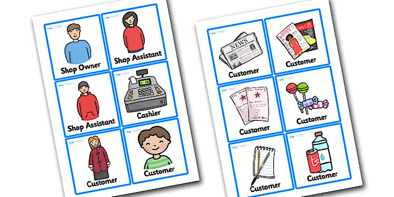 Newsagents Role Play Badges (Hecho por educadores) - Twinkl