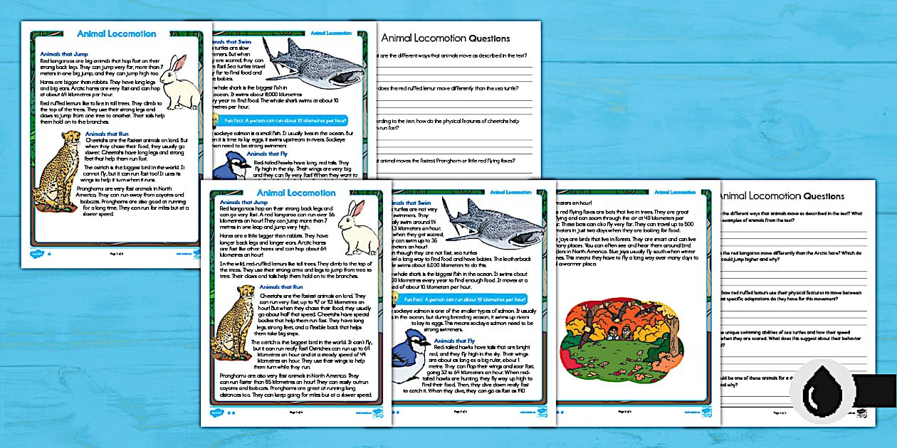 Animal Locomotion Differentiated Reading Comprehension
