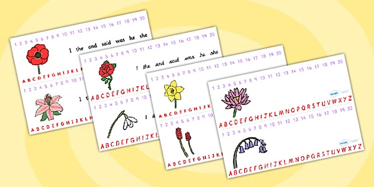 Flower Themed Number and Alphabet Strips (teacher made)