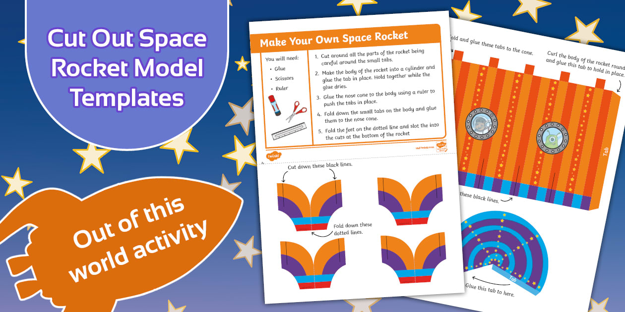 Rocket Model Template | Space Crafts for Kids | Resources
