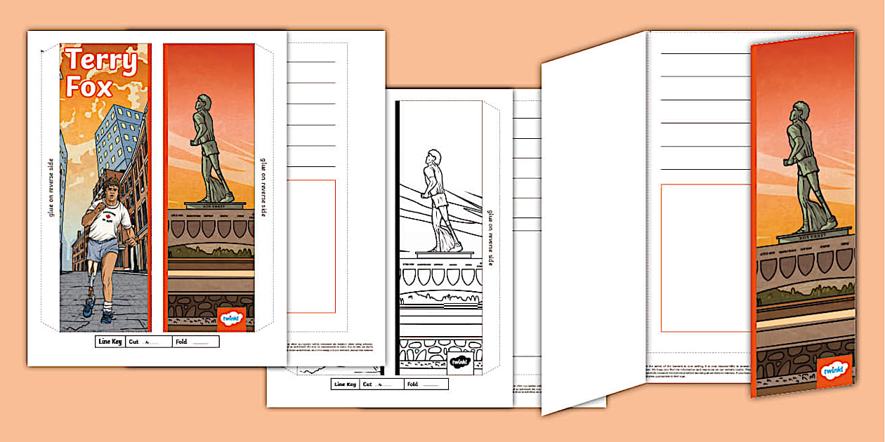 Terry Fox Folding Writing Template (teacher made) - Twinkl