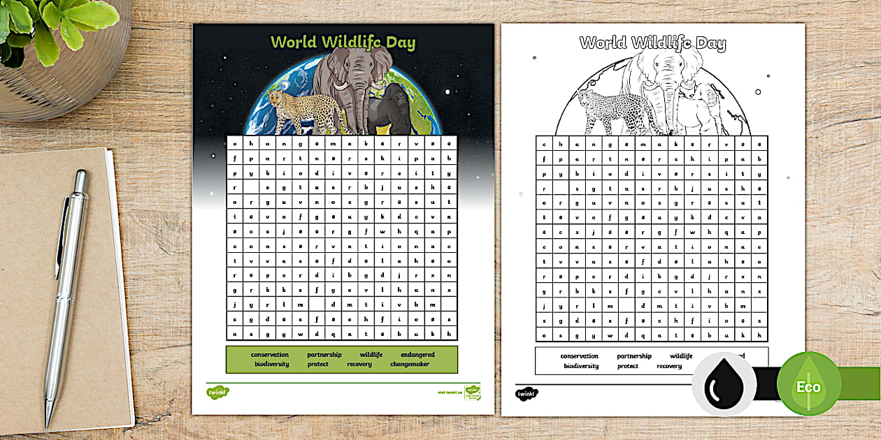 World Wildlife Day Word Search (Teacher-Made) - Twinkl