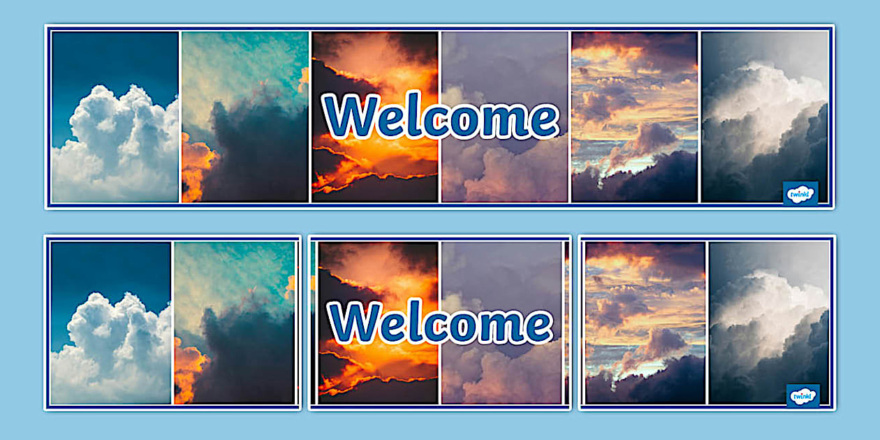 Welcome Cloud Photo Display Banner (Teacher-Made) - Twinkl