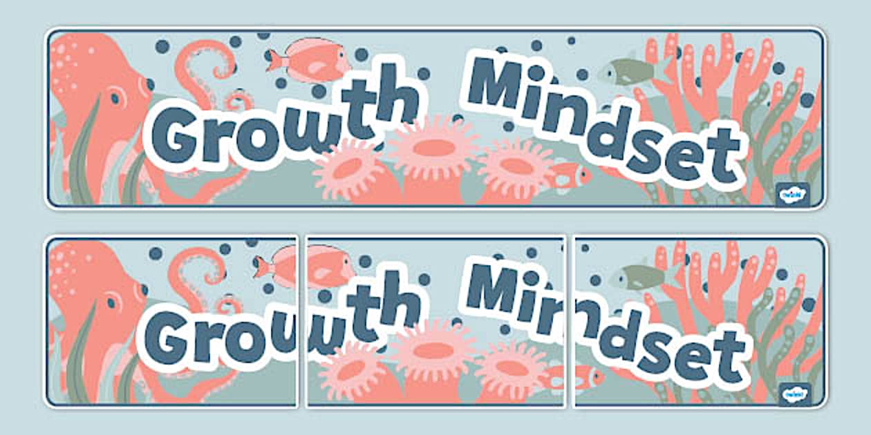 Under the Sea-Themed Growth Mindset Display Banner - Twinkl