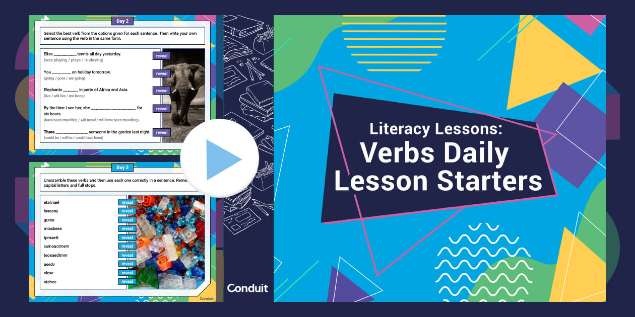 Literacy Lessons: Verbs Daily Lesson Starters (teacher made)