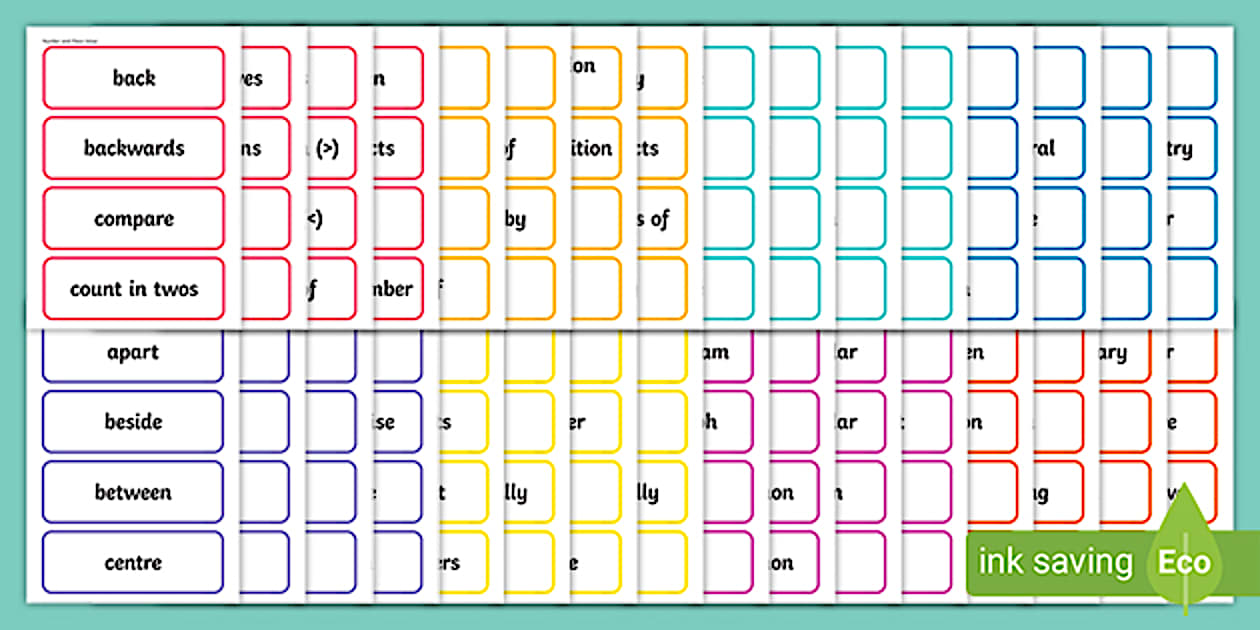 Year 2 2014 National Curriculum Maths Vocabulary Cards Resource Pack