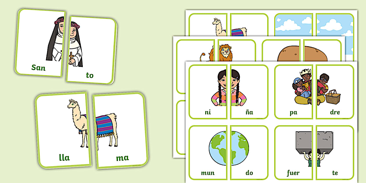 Rompecabezas: Palabras con 2 sílabas | Twinkl - Twinkl