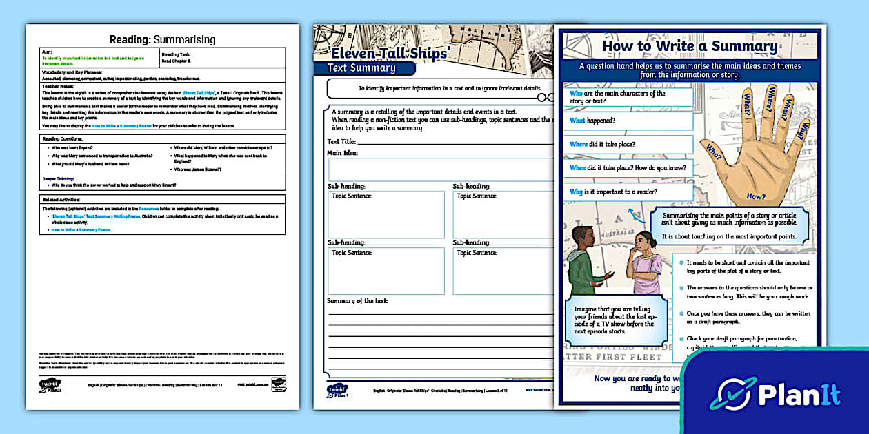 Year 5 Eleven Tall Ships: Reading Lesson 8 - Twinkl Aus