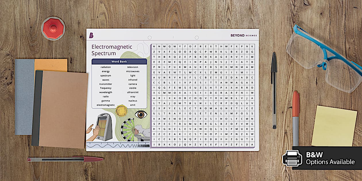Electromagnetic Spectrum Word Search (teacher made) - Twinkl