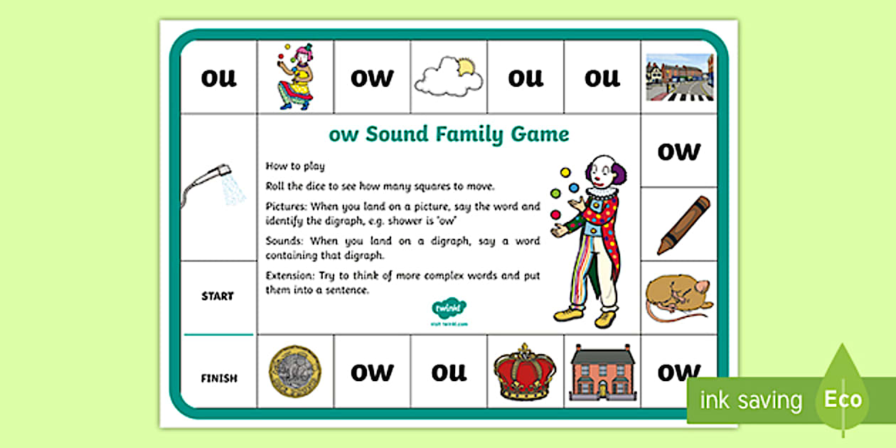 Phonics Game Ow - Primary Resources (teacher made) - Twinkl