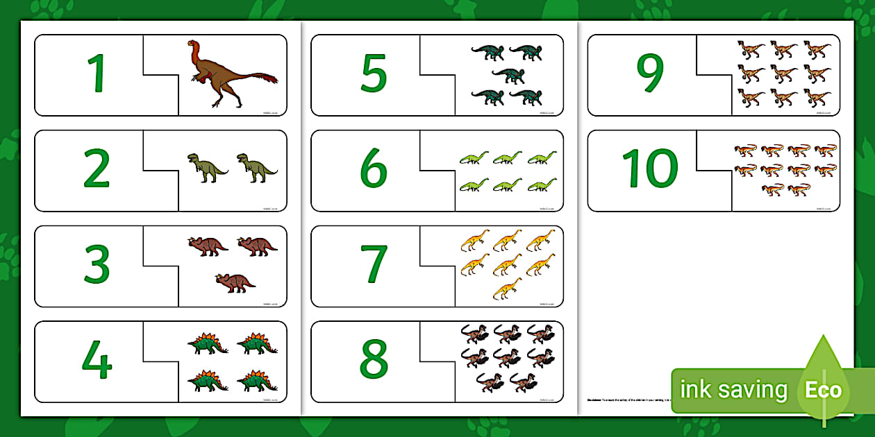 👉 Dinosaur Counting to 10 Puzzle (teacher made) - Twinkl