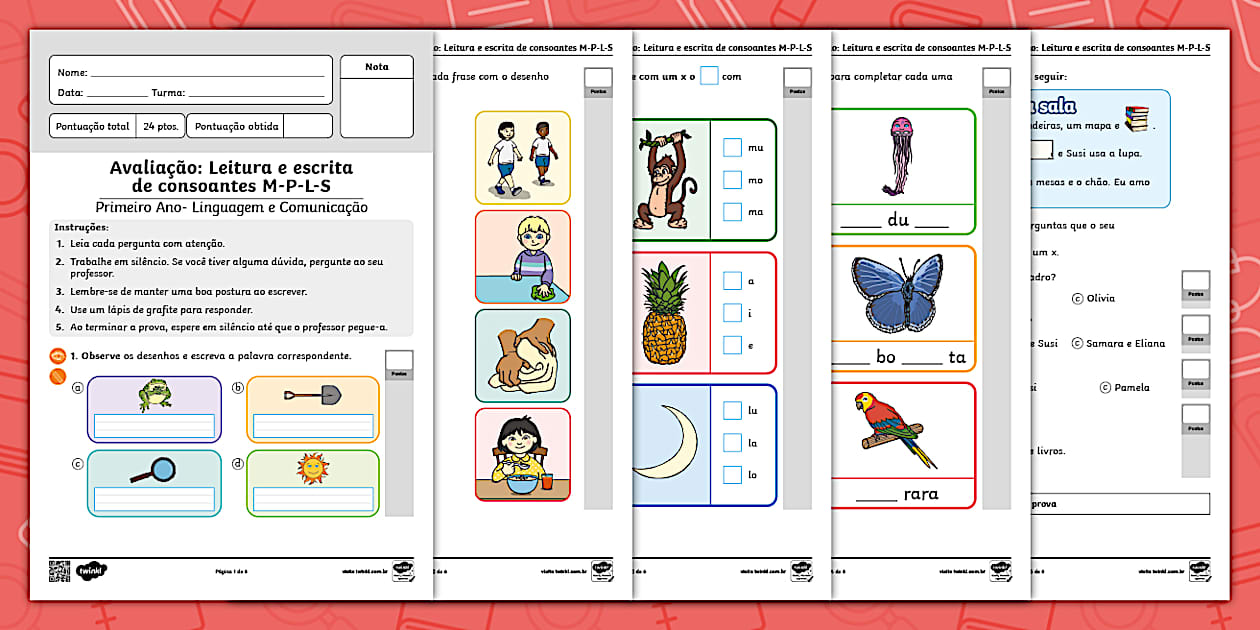 Leitura e escrita de consoantes M-P-L-S (teacher made)