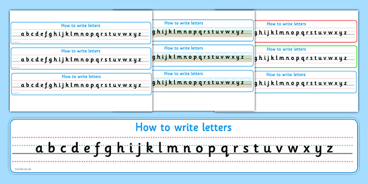 Learning to Write Letters - Alphabet Strips - Twinkl