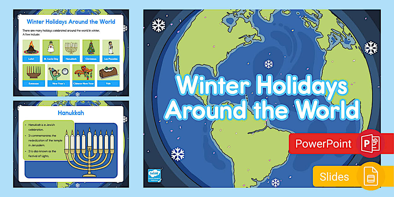 Winter Holidays Around the World PowerPoint & Google Slides for K-2nd Grade