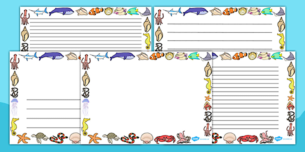 Under the Sea Page Borders Landscape (teacher made) - Twinkl