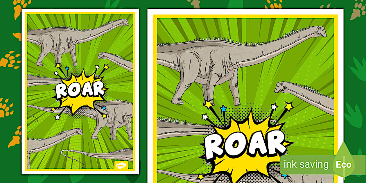 Diplodocus Dinosaur Pop Art Display Poster (Teacher-Made)