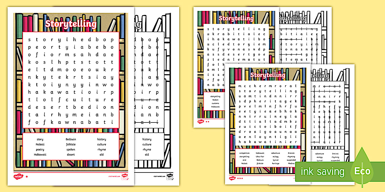 Storytelling in the UAE Differentiated Word Search - Twinkl
