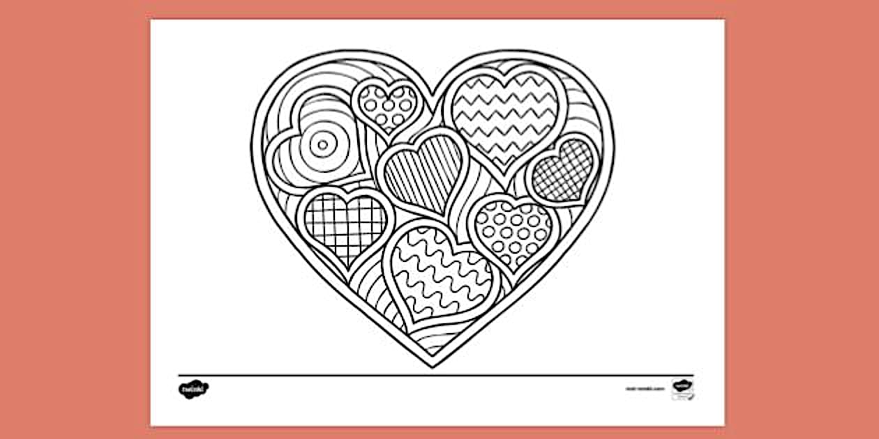 Detailed Love Colouring | Colouring Page (Teacher-Made)