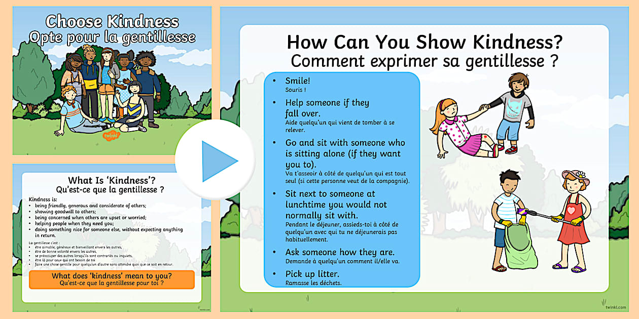 Kindness Week PowerPoint English/French (teacher made)