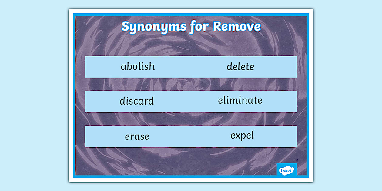 Another Word for Remove Word Mat (teacher made) - Twinkl