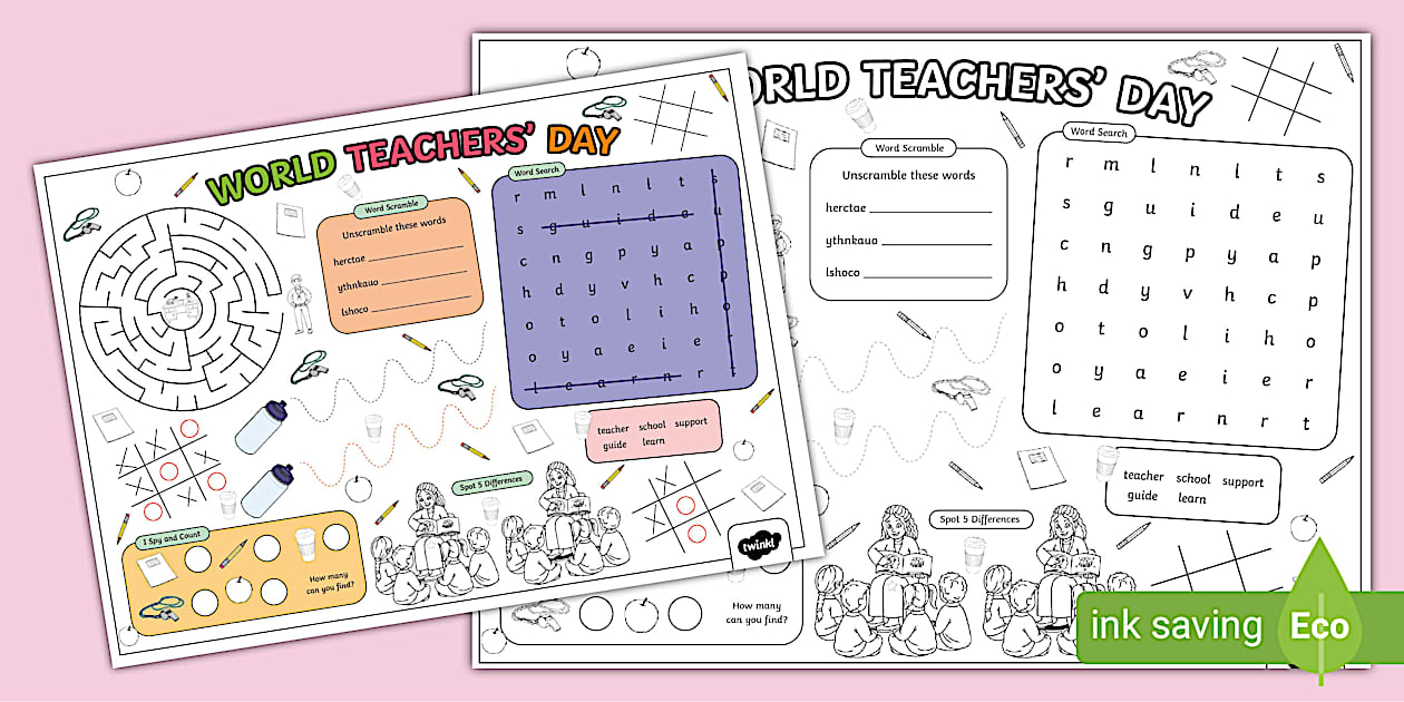 World Teachers’ Day: Activity Mat - Twinkl