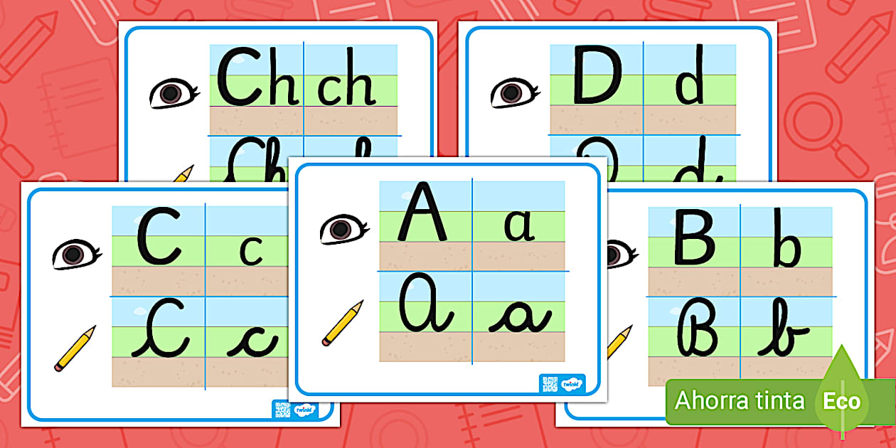 Abecedario y caligrafía en mayúscula y minúscula