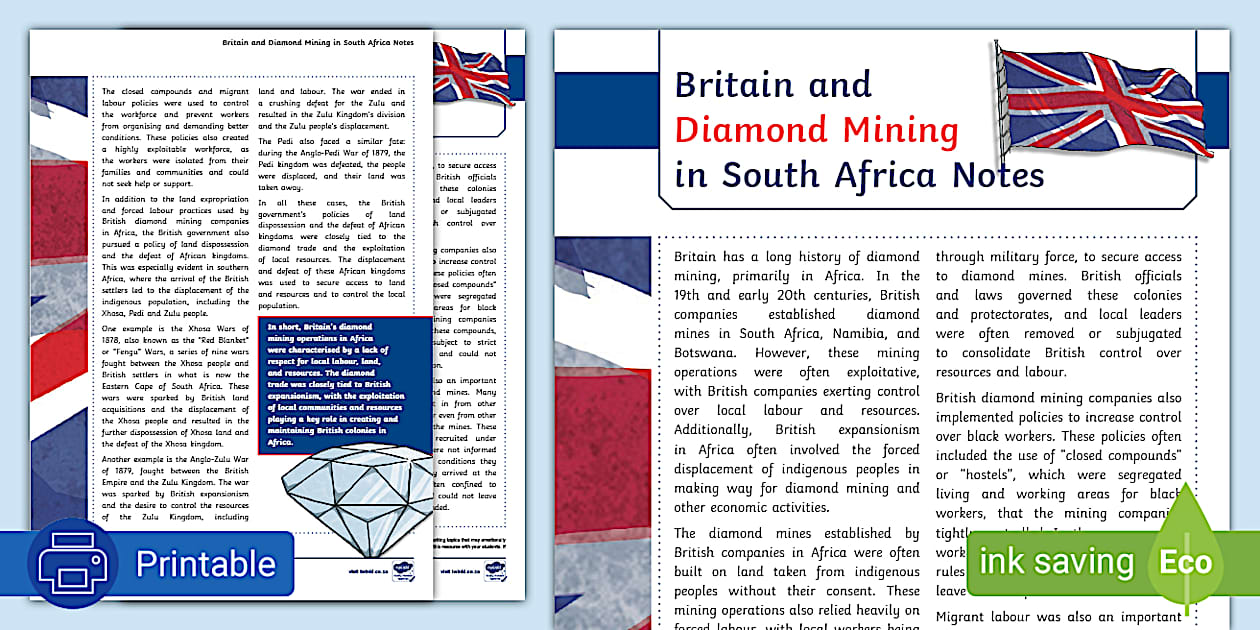 Britain Diamond Mining And Increasing Labour Control
