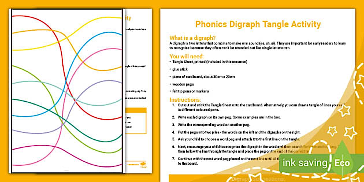 Phonics Digraph Tangle Activity - Twinkl