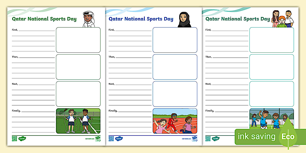 Qatar National Sports Day Recount Writing Frames - Twinkl
