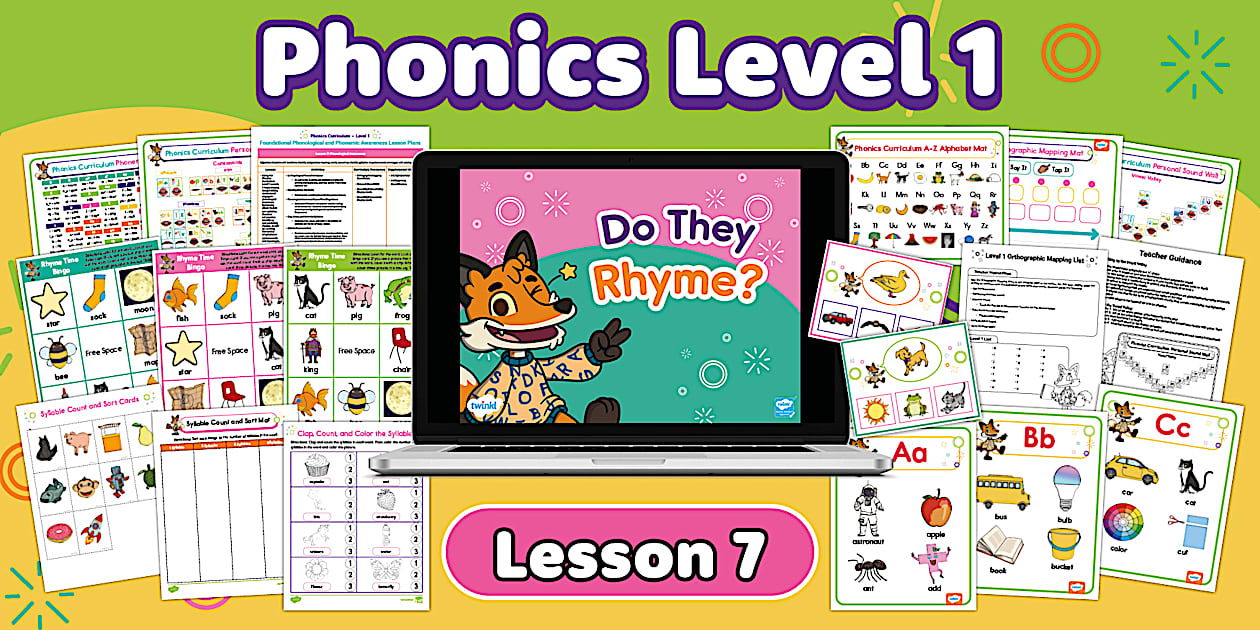 Phonics Curriculum Level 1 Lesson 7 Pack