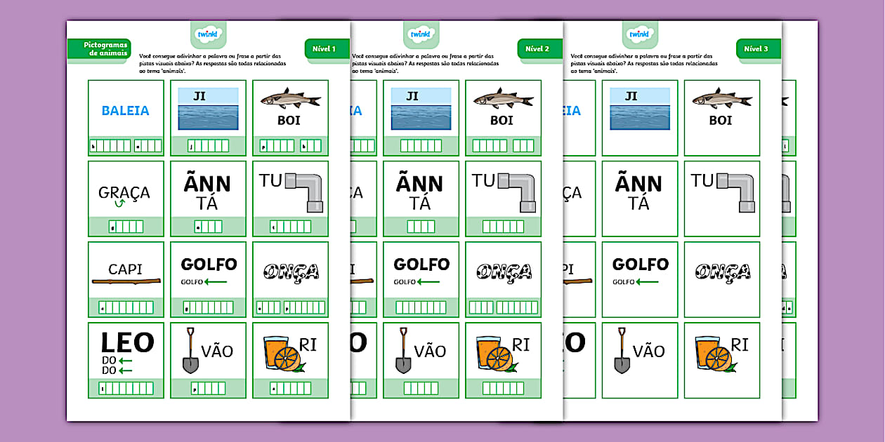 Pictogramas de animais (teacher made) - Twinkl