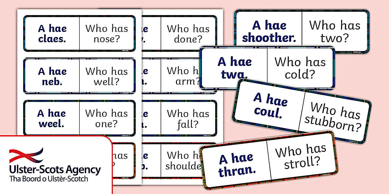 FREE! - Ulster Scots Vocabulary Loop Cards (teacher made)