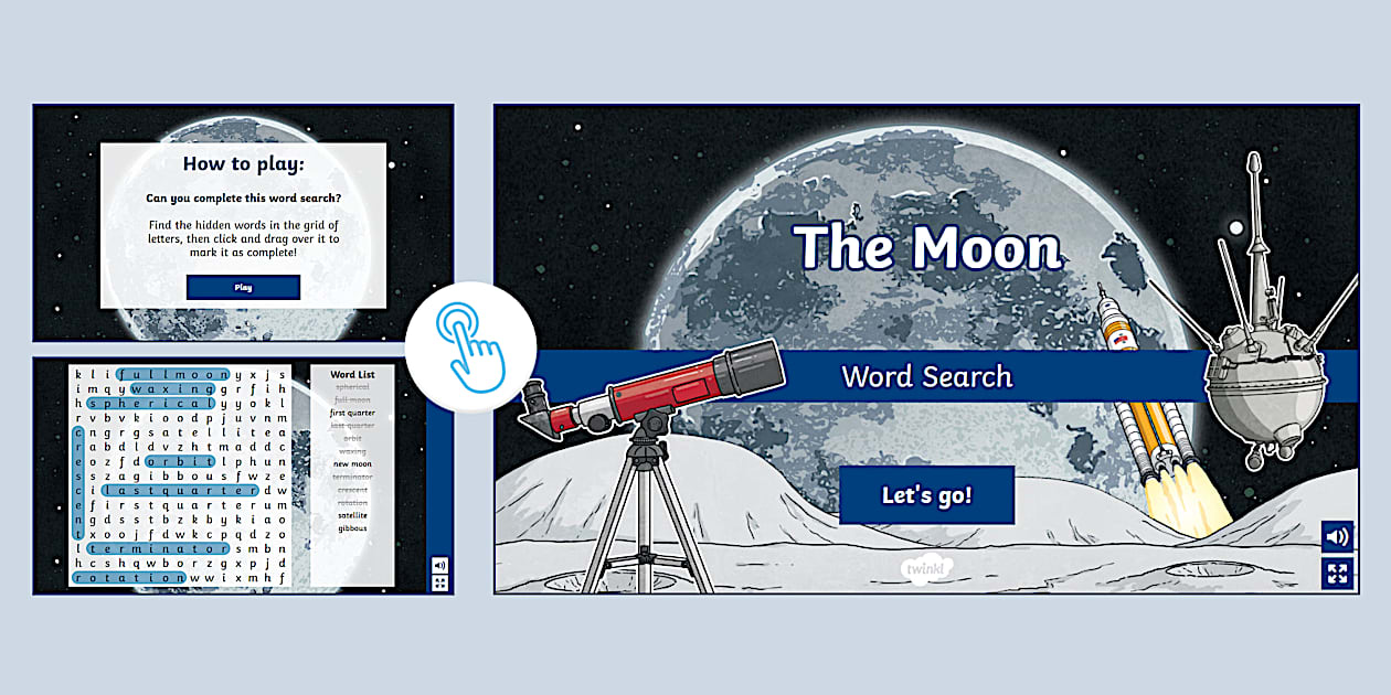 The Moon Interactive Word Search (teacher made) - Twinkl