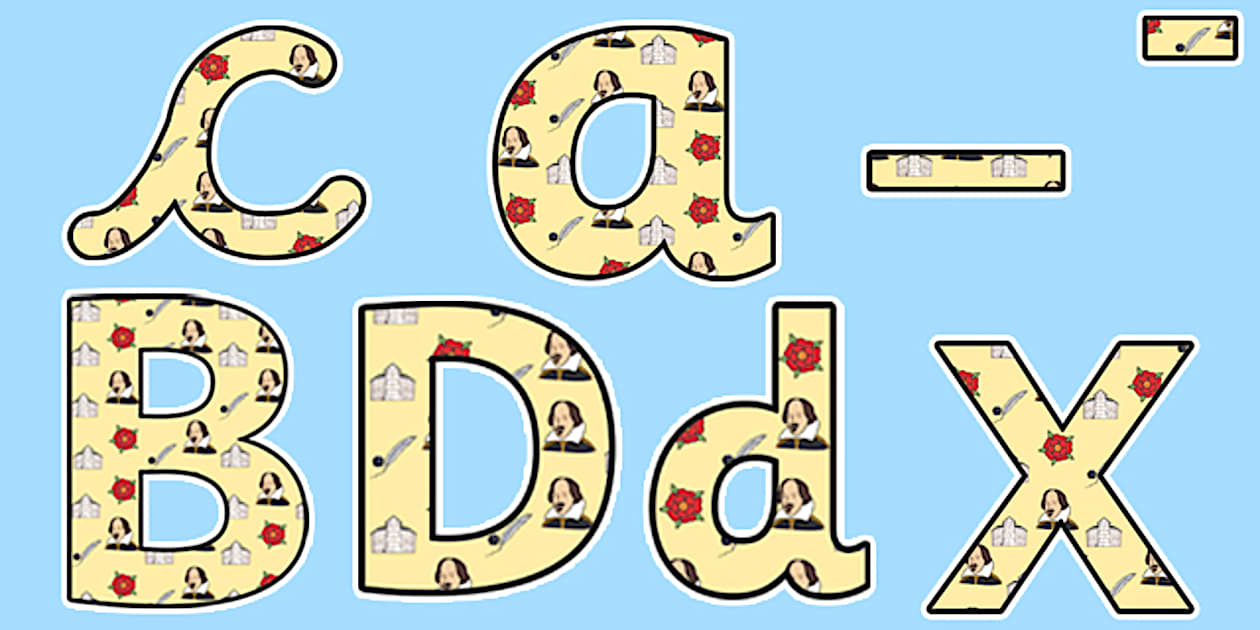 Cursive William Shakespeare Themed Display Lettering