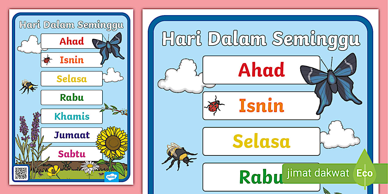 Editable Hari Dalam Seminggu (teacher made) - Twinkl