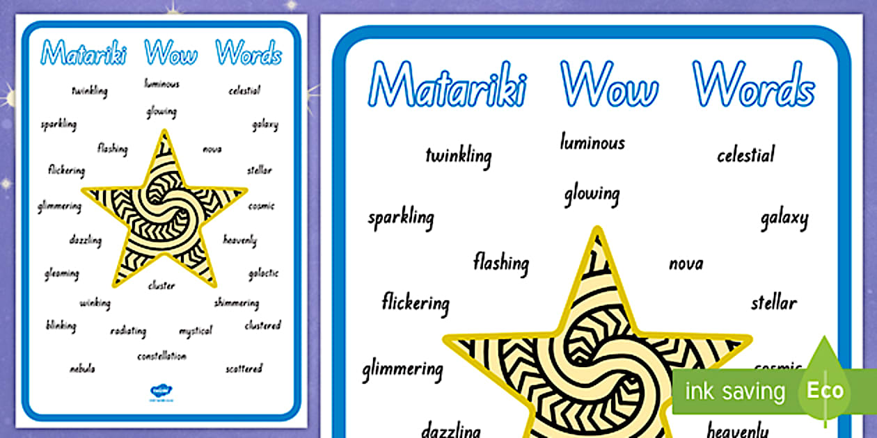 Matariki Wow Words Display Poster (teacher made) - Twinkl