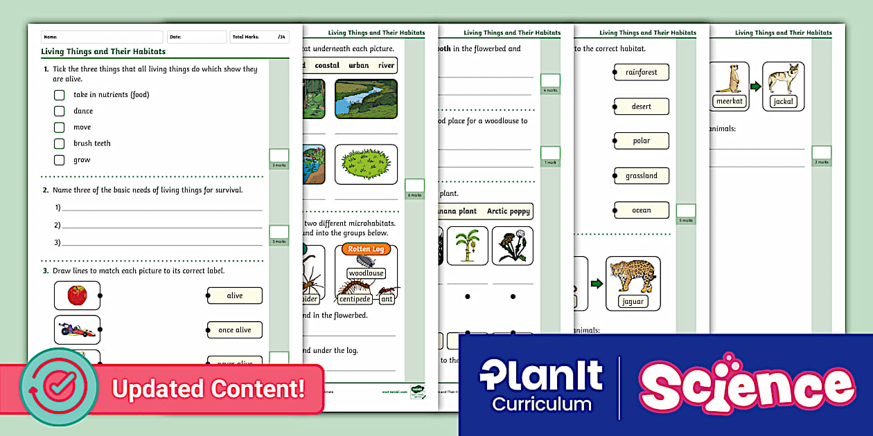 Science: Living Things & Their Habitats: Y2 Assessment Test