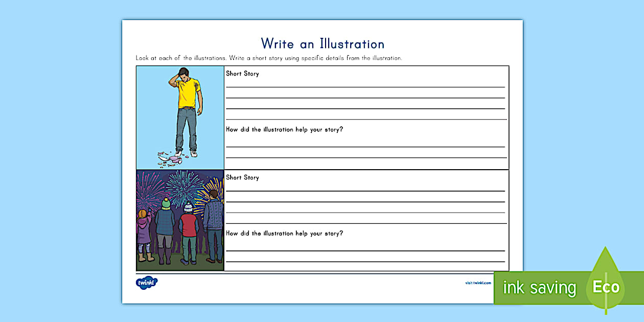 Write an Illustration Worksheet / Worksheet - Twinkl