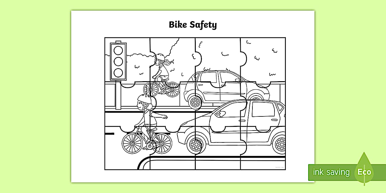 Bike Safety Jigsaw Puzzle Activity (teacher made) - Twinkl
