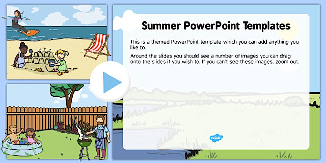 PowerPoint Cover Page & Background Template - Summer Themed